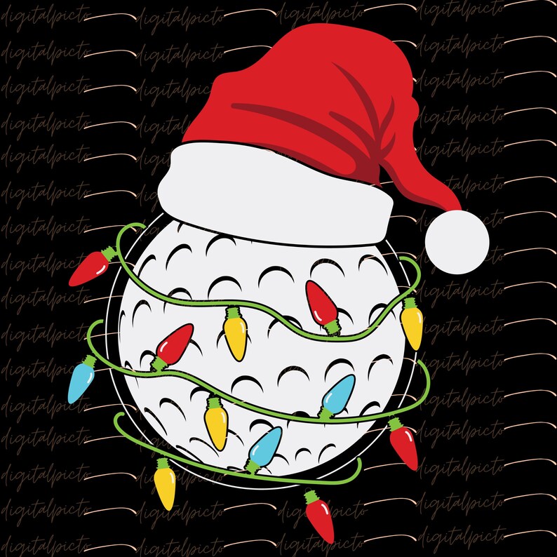 Christmas Golf Ball PNG, Holiday Sublimation Clipart Design - Etsy
