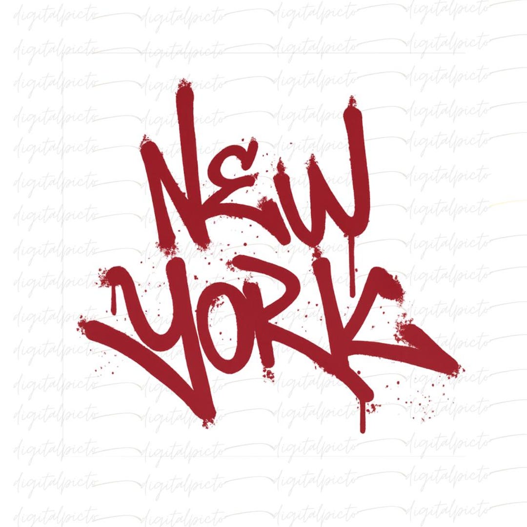 New York City PNG – Red Graffiti Tag Street Art Sublimation Design for ...