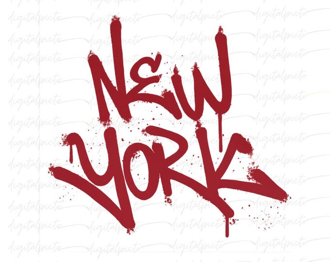 New York City PNG – Red Graffiti Tag Street Art Sublimation Design for ...