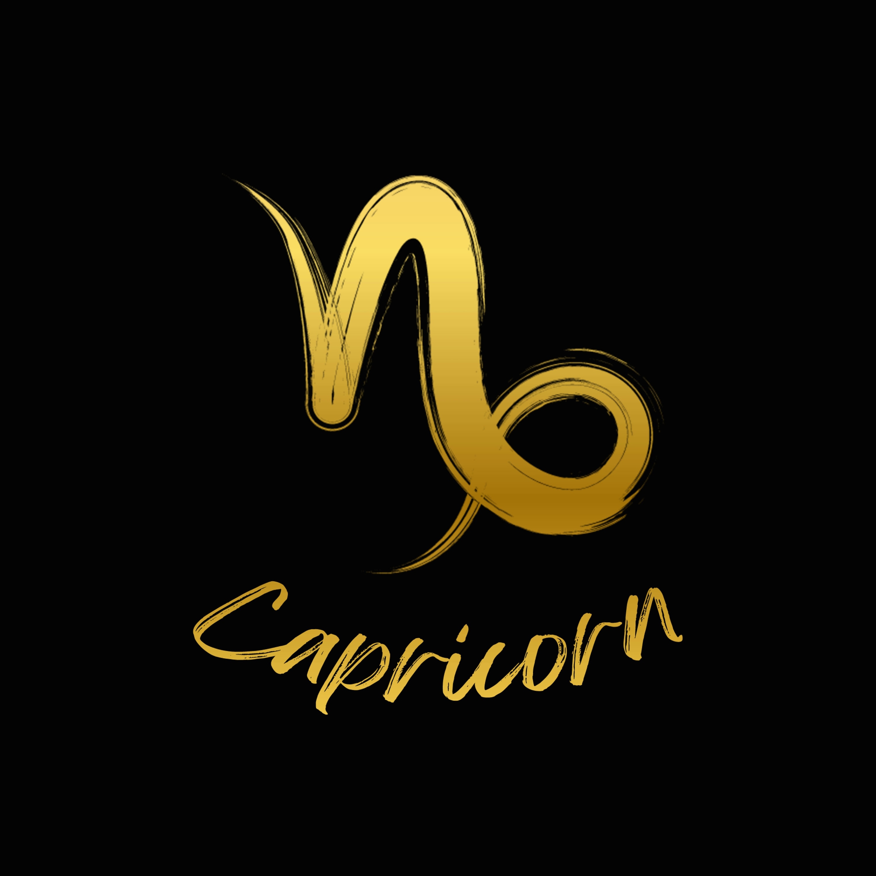 Capricorn Astrological Gold Icon Clipart High Resolution Zodiac PNG ...