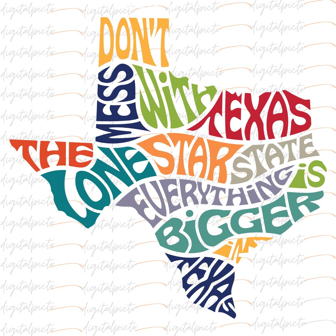 Vintage Don't Mess With Texas Word Art PNG - Etsy