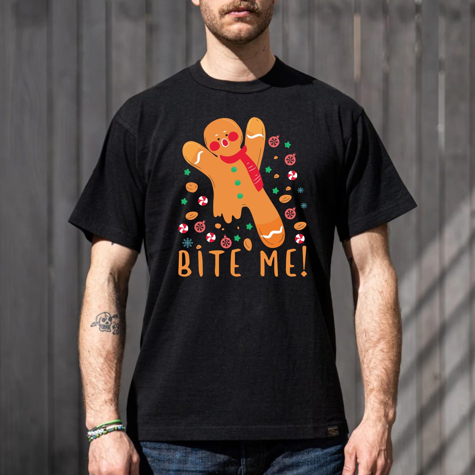Funny Gingerbread Man "bite Me!" Christmas PNG– Festive Holiday Design ...
