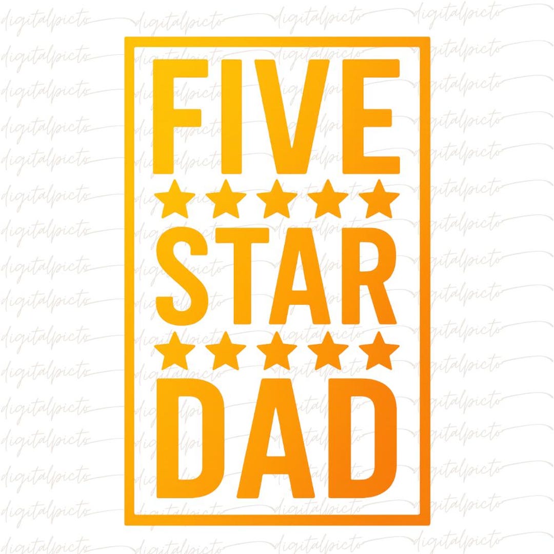 Five Star Dad PNG, Clipart, Sublimation – Bold Star Rating Design for ...