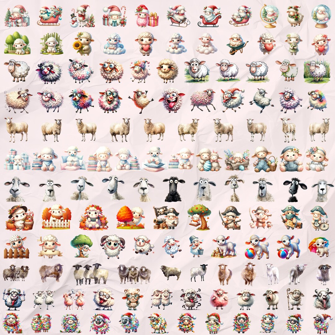 400+ Sheep Bundle | Cute and Whimsical Sheep Clipart Collection ...