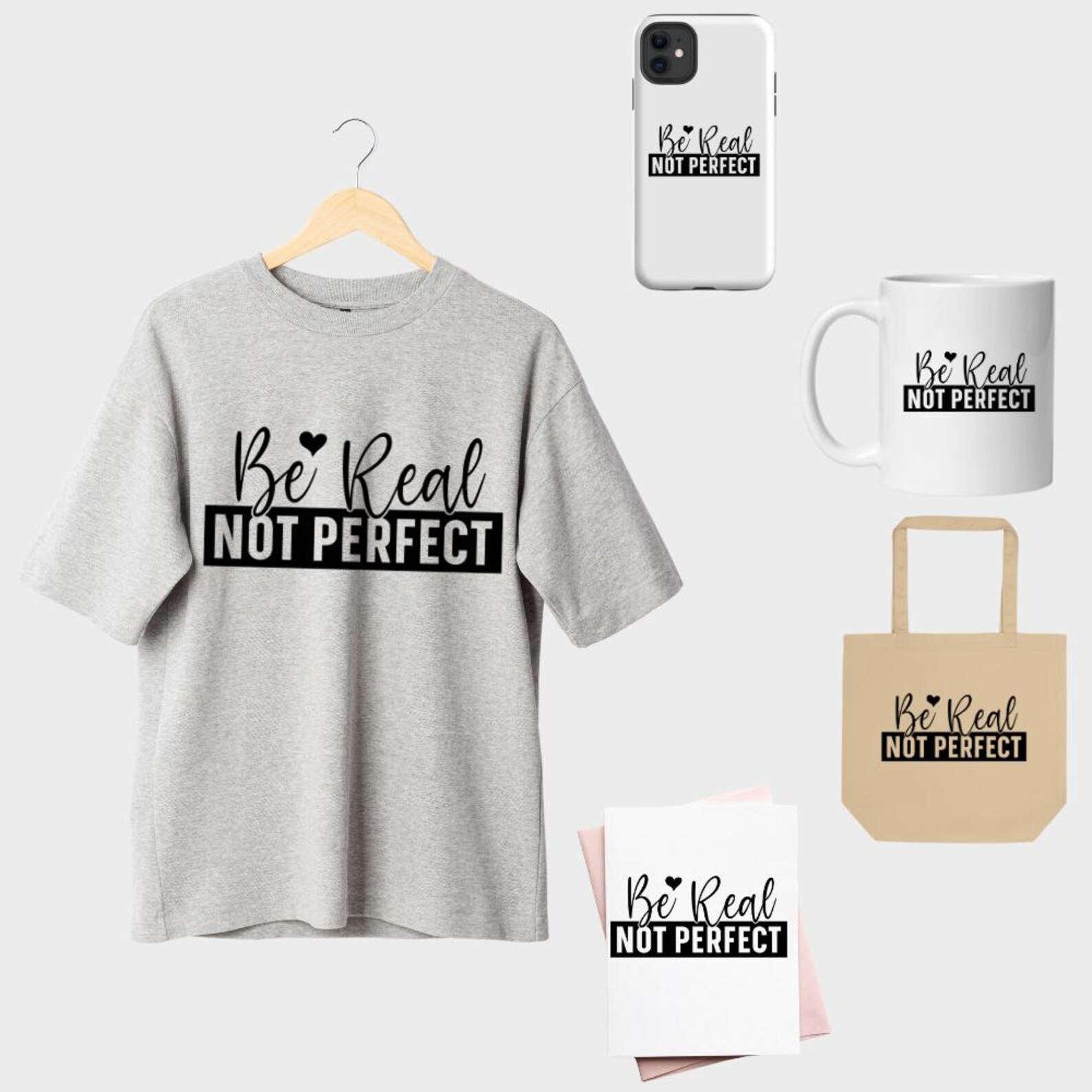 Be Real Not Perfect PNG – Handwritten and Bold Block Lettering ...