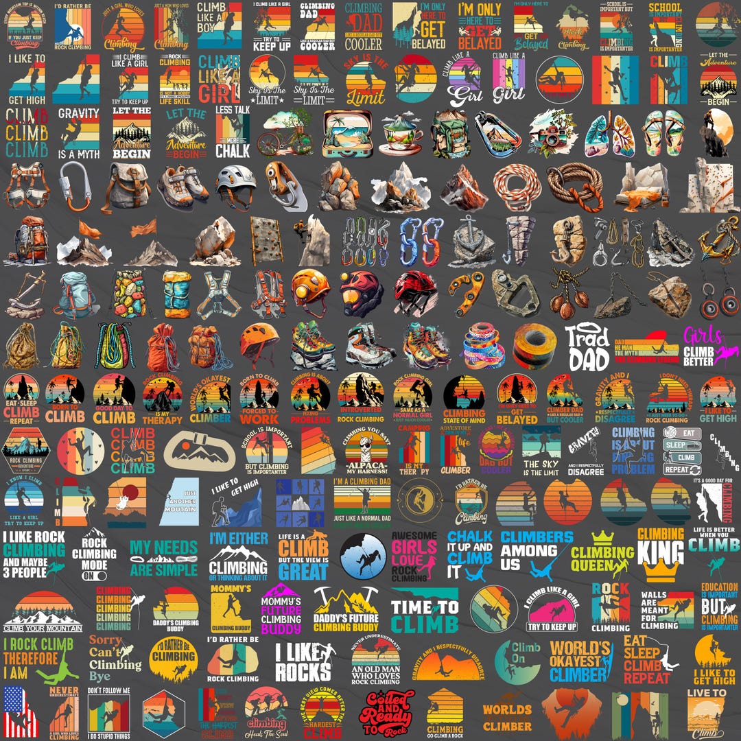 500+ Epic Climbing Designs PNG Mega Bundle Rock Climbing Hiking ...