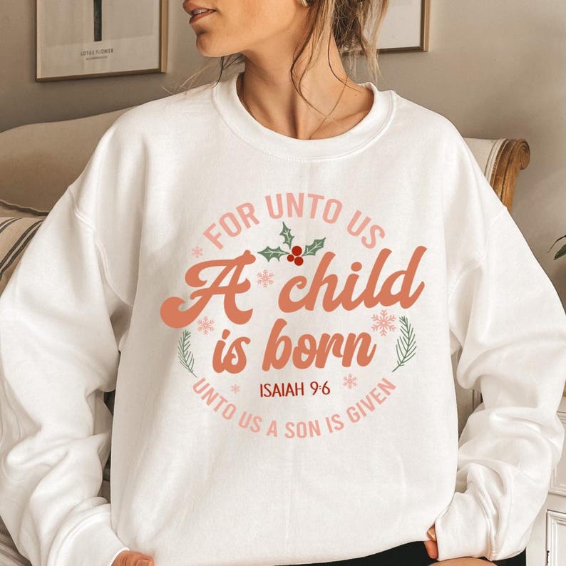 Boho for Unto Us A Child is Born PNG, Christmas Nativity Digital ...