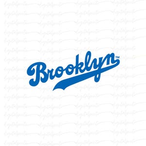 Brooklyn Baseball Script PNG – Vintage Blue Handlettered Design for ...