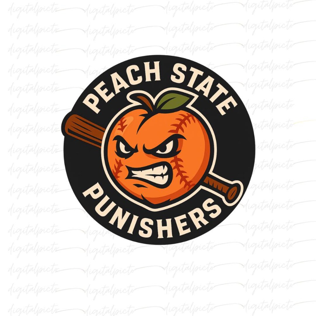Peach State Punishers PNG – Angry Peach Baseball Logo Design With Bat ...