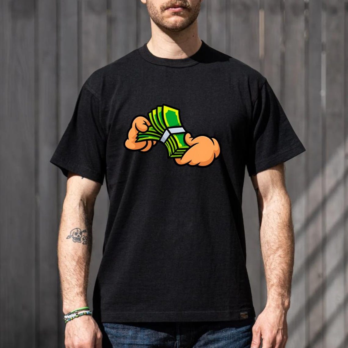 Money Hand-off PNG – Cartoon Hands Holding Green Cash Stack for ...