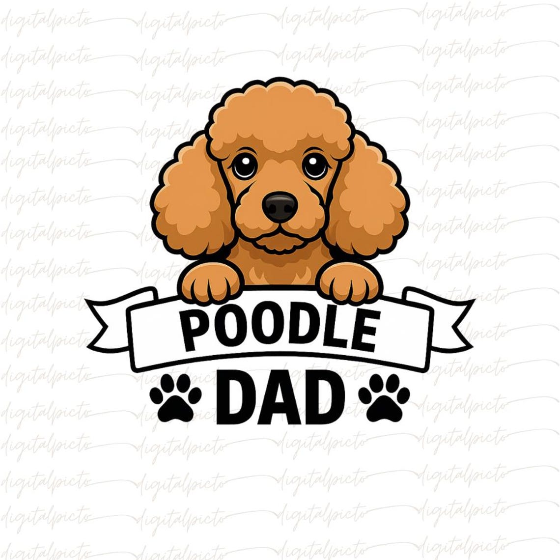 Poodle Dad PNG, Cute Poodle Dog Clipart, Poodle Dad Sublimation PNG ...