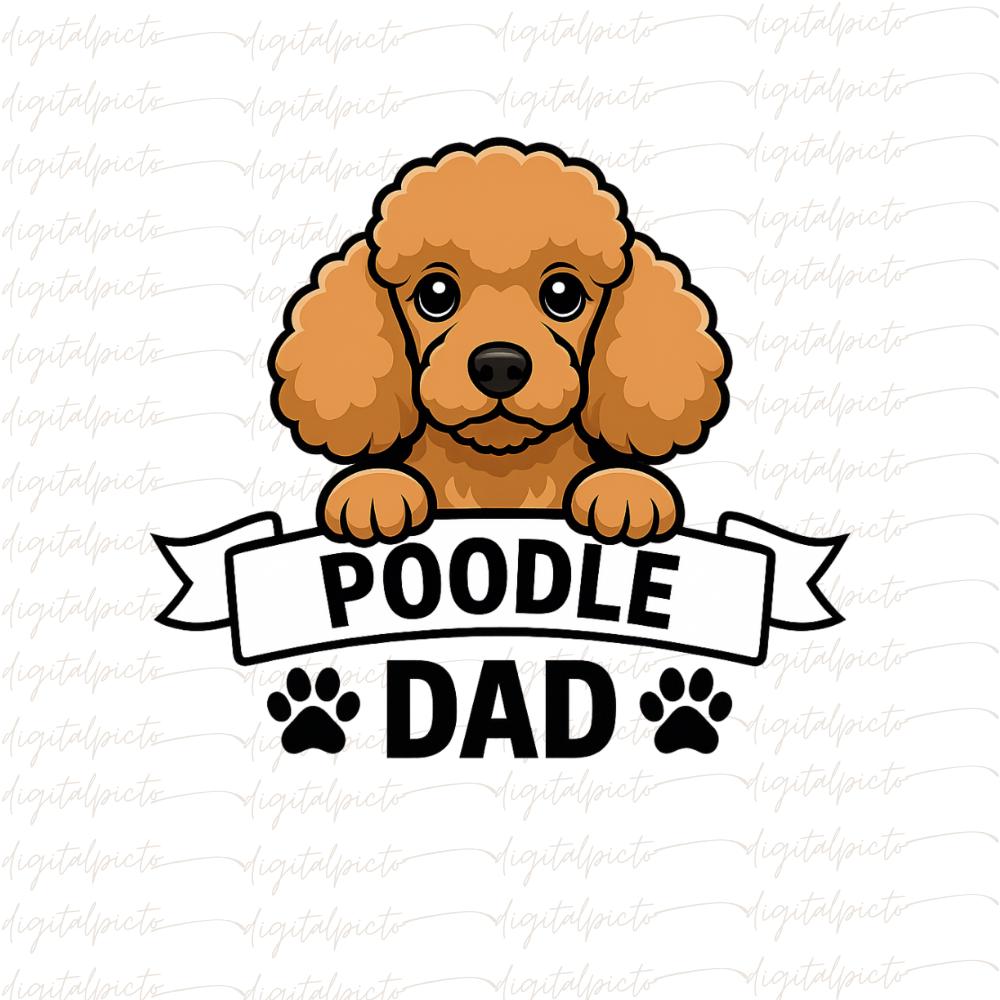 Poodle Dad PNG, Cute Poodle Dog Clipart, Poodle Dad Sublimation PNG ...