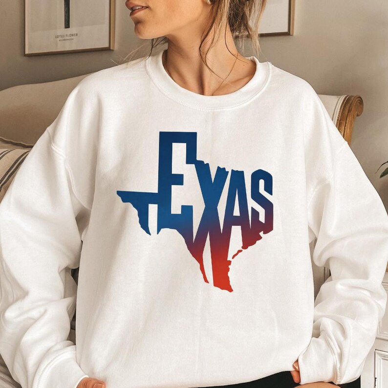 Texas State Shape Typography PNG – Blue to Red Ombre Clipart – Bold ...