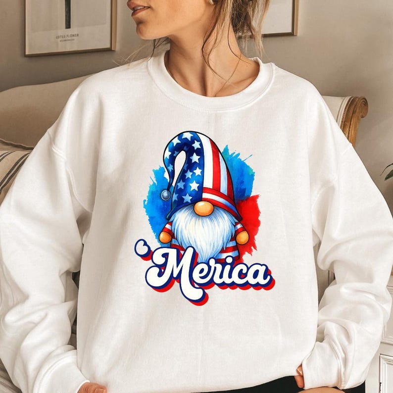 Patriotic Gnome 'merica PNG | 4th of July Sublimation Design | American ...