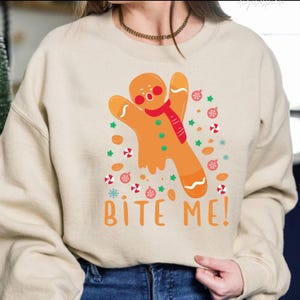 Funny Gingerbread Man "bite Me!" Christmas PNG– Festive Holiday Design ...
