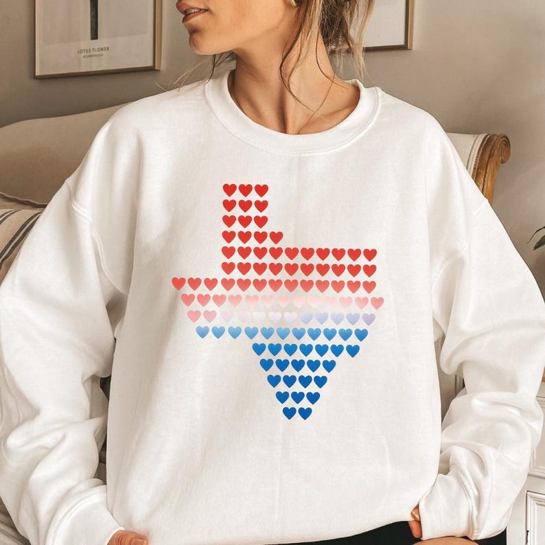 Texas State Heart Map PNG, Clipart, Sublimation – Red White Blue Love ...