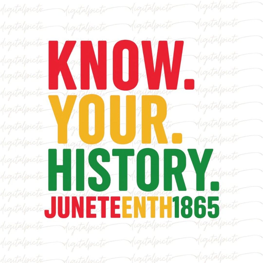 Know Your History PNG, Juneteenth 1865 Sublimation Clipart, Red Yellow ...