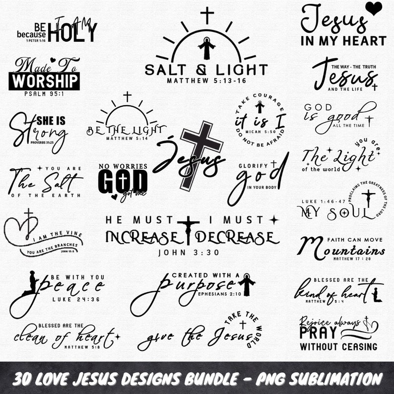Christian Bundle PNG, Faith Bundle PNG, God Png, Jesus Png, Bible Verse ...