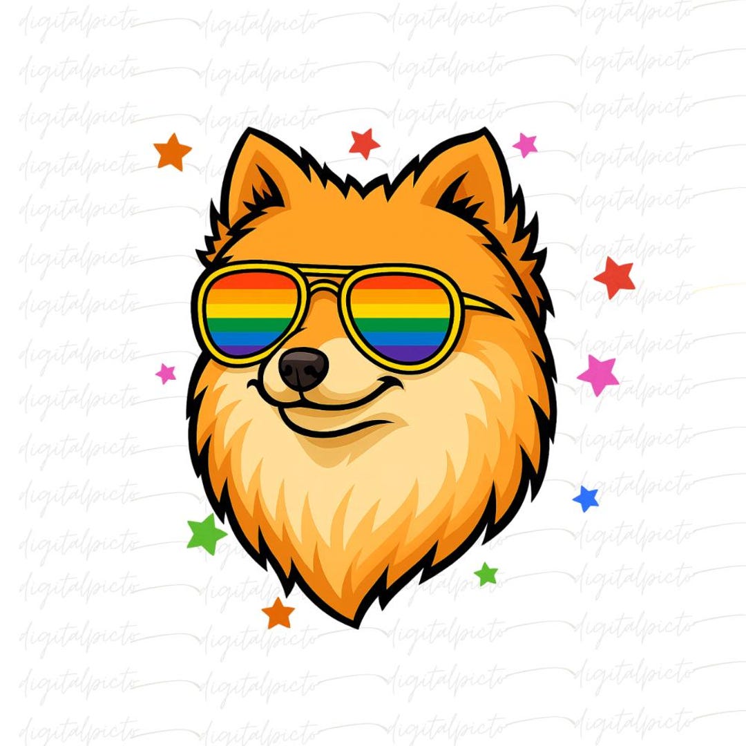 Rainbow Pride Pomeranian PNG | LGBTQ+ Fluffy Dog Clipart | Cute Pride ...