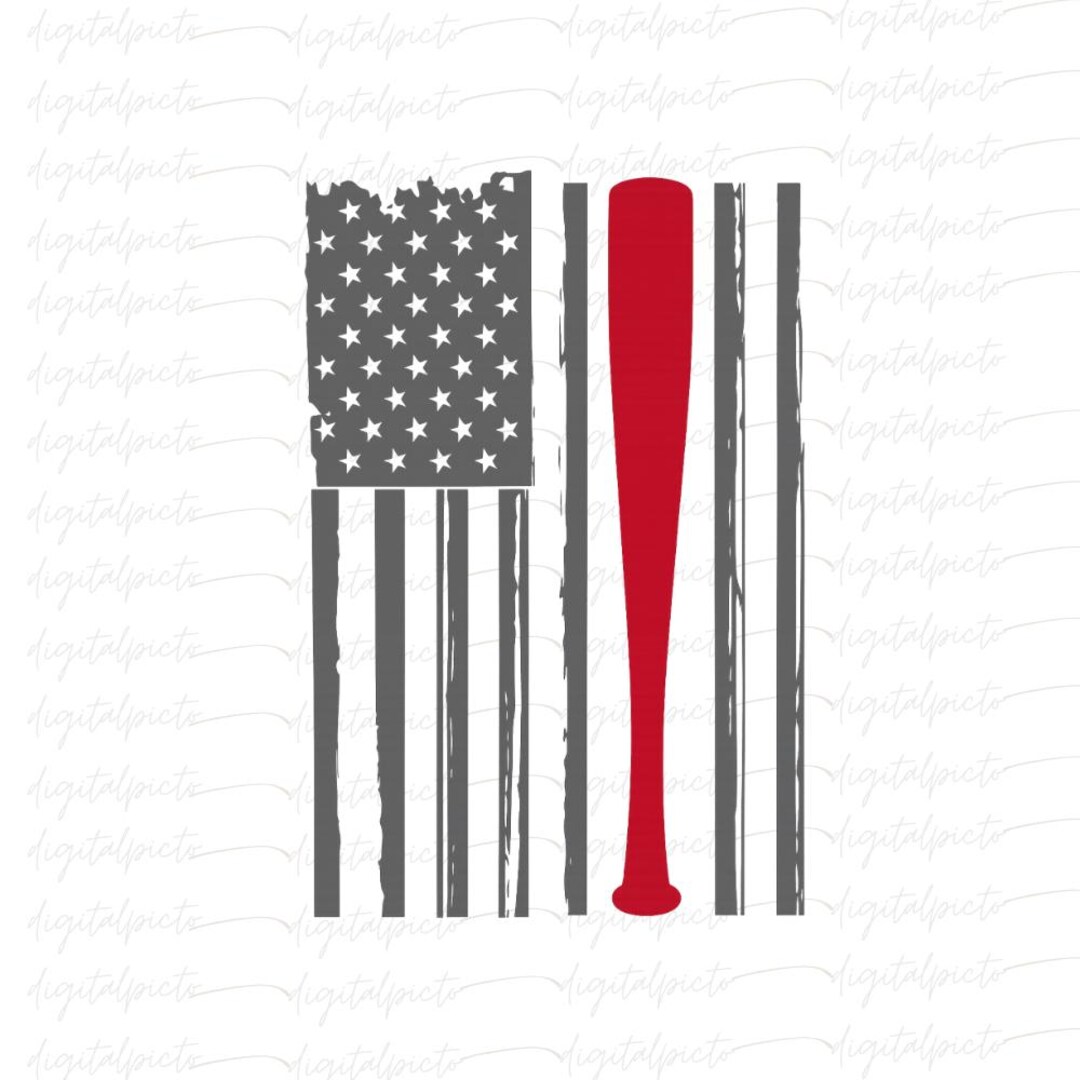 American Flag Baseball Bat PNG | Distressed USA Flag Sublimation ...