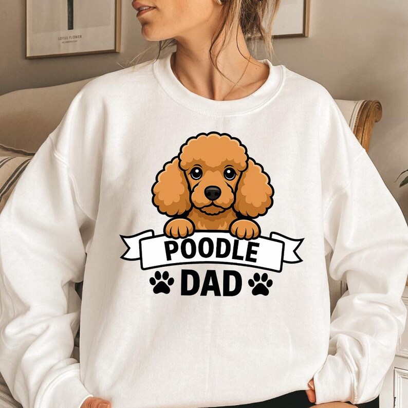 Poodle Dad PNG, Cute Poodle Dog Clipart, Poodle Dad Sublimation PNG ...