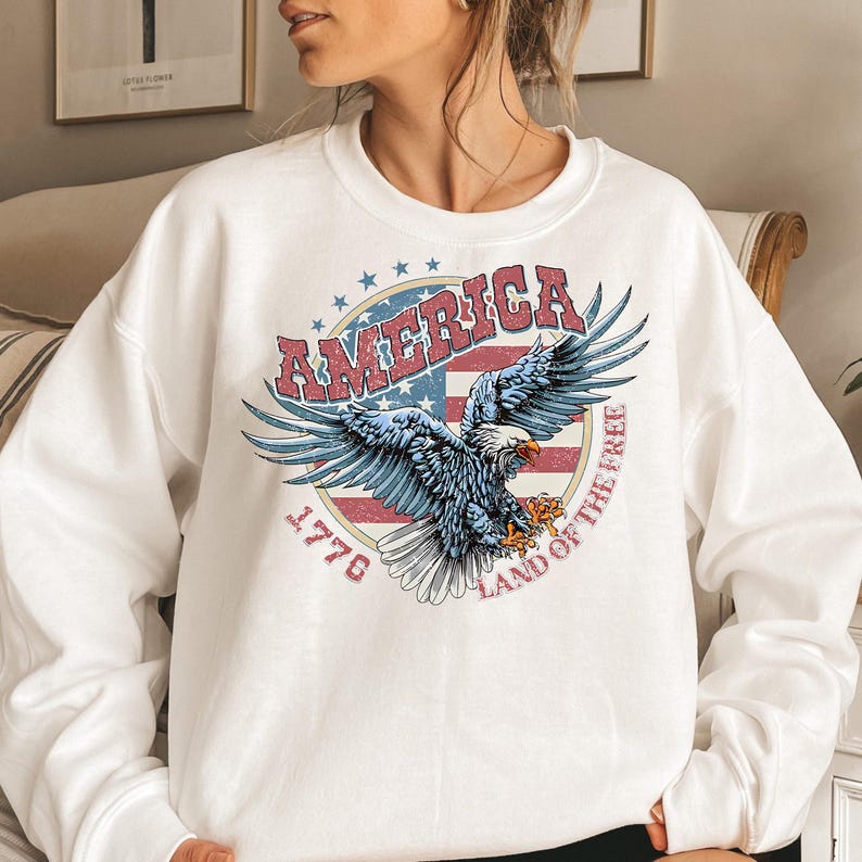 Patriotic Eagle America 1776 PNG, Sublimation Clipart Design - Etsy