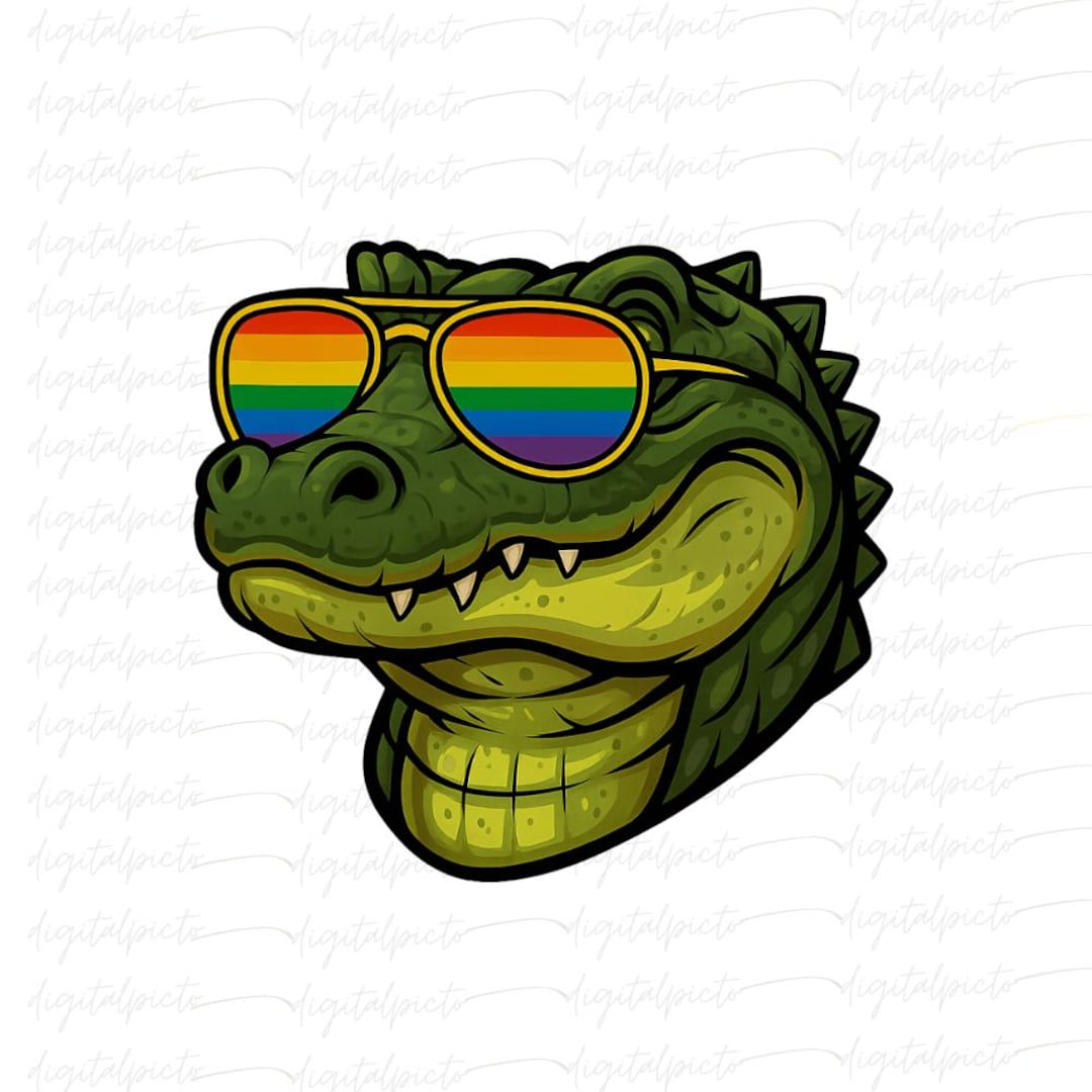Pride Alligator PNG | Cool Gator Clipart With Rainbow Sunglasses ...
