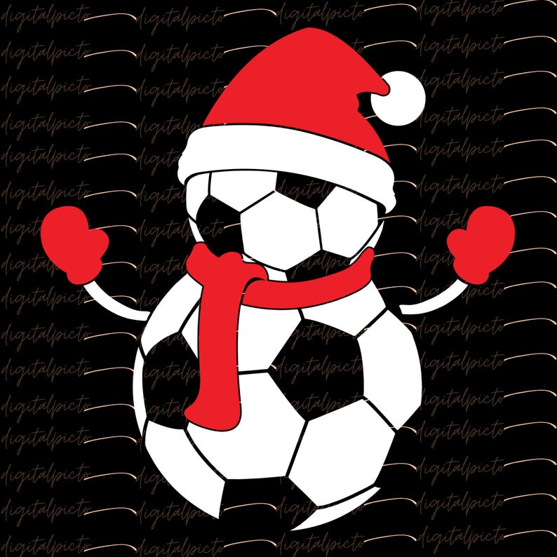 Soccer Snowman Sublimation PNG, Festive Sports Holiday Design ...