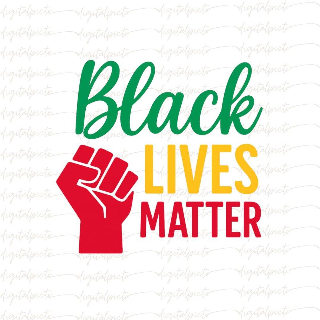 Black Lives Matter PNG, Red Fist Afrocentric Sublimation Design, Green ...