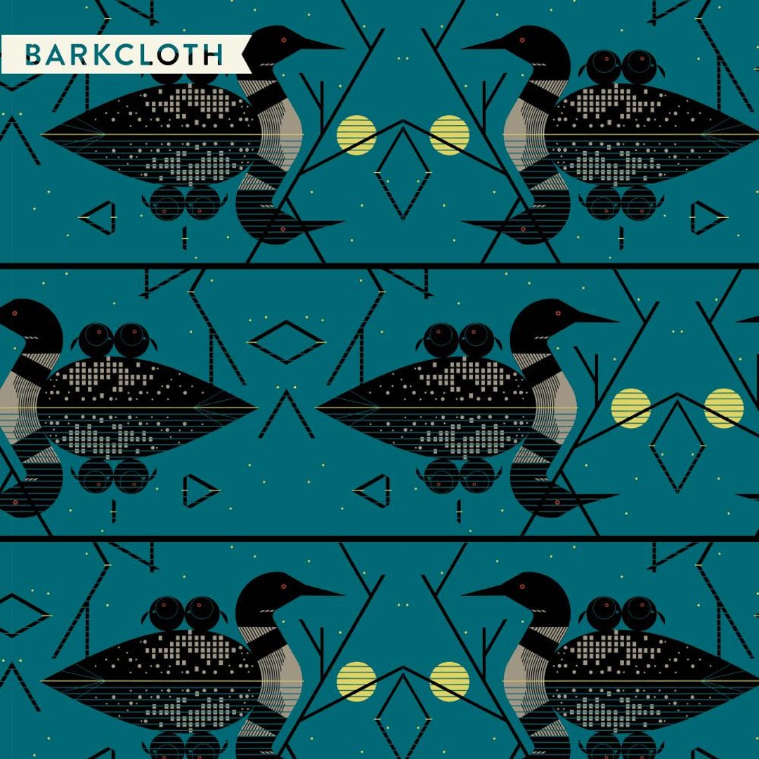 PRE-ORDER NOW, Clair De Loon Barkcloth, Charley Harper Iconic - Etsy