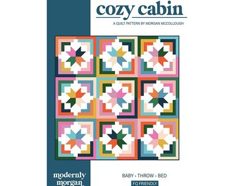 Cozy Cabin Quilt Pattern-modernly Morgan-fat Quarter Friendly Quilt ...