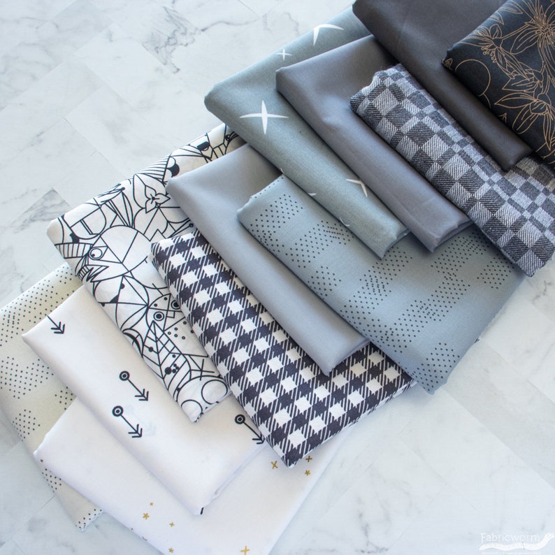 Fabricworm Custom Bundle Achromatic Scale Precut FAT QUARTERS - Etsy