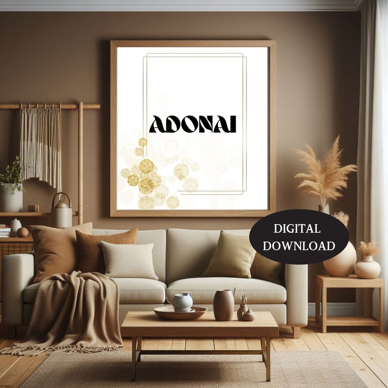 ADONAI Names of God Christian Wall Art Inspirational Christian Decor ...