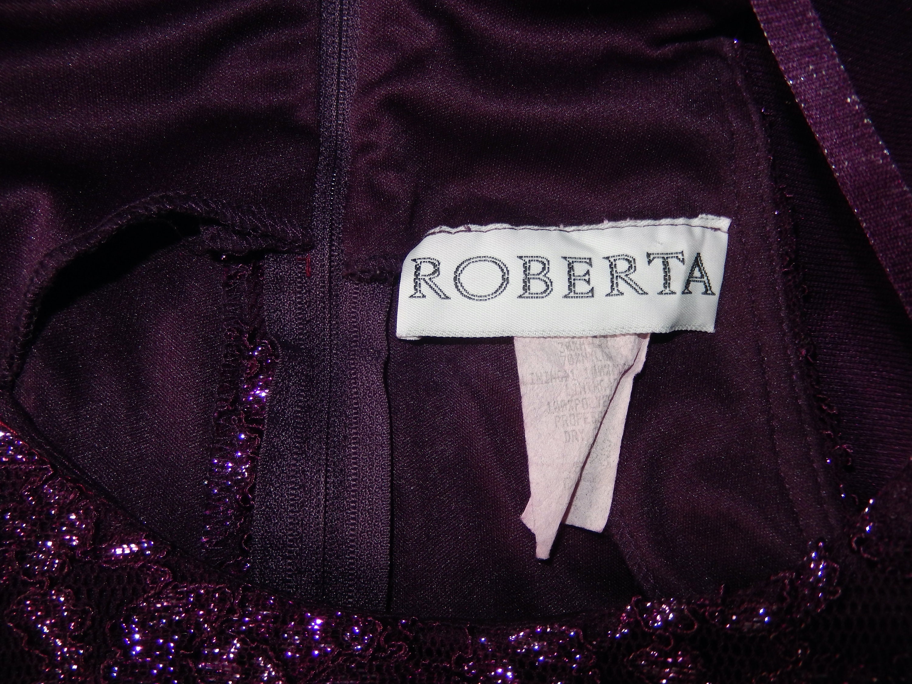 Vintage 90's Y2K Roberta Purple Shiny Lace High Neck Homecoming Hoco ...