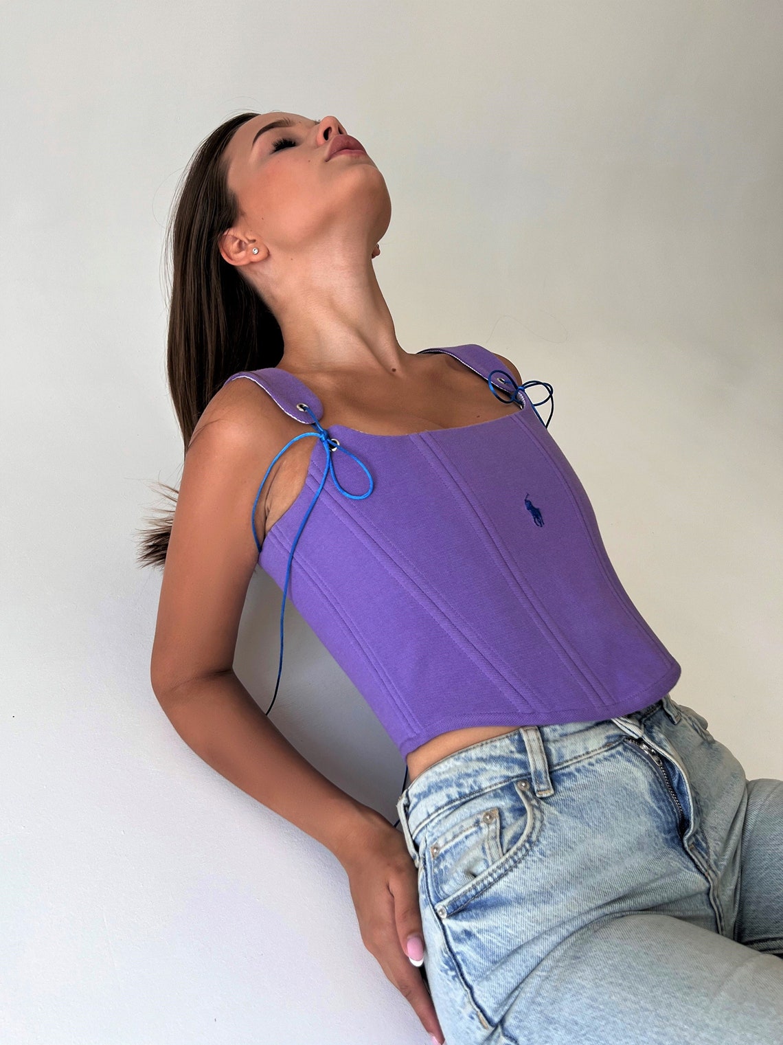 Purple Corset Top, Renaissance Corset, Ren Faire Corset, Overbust ...