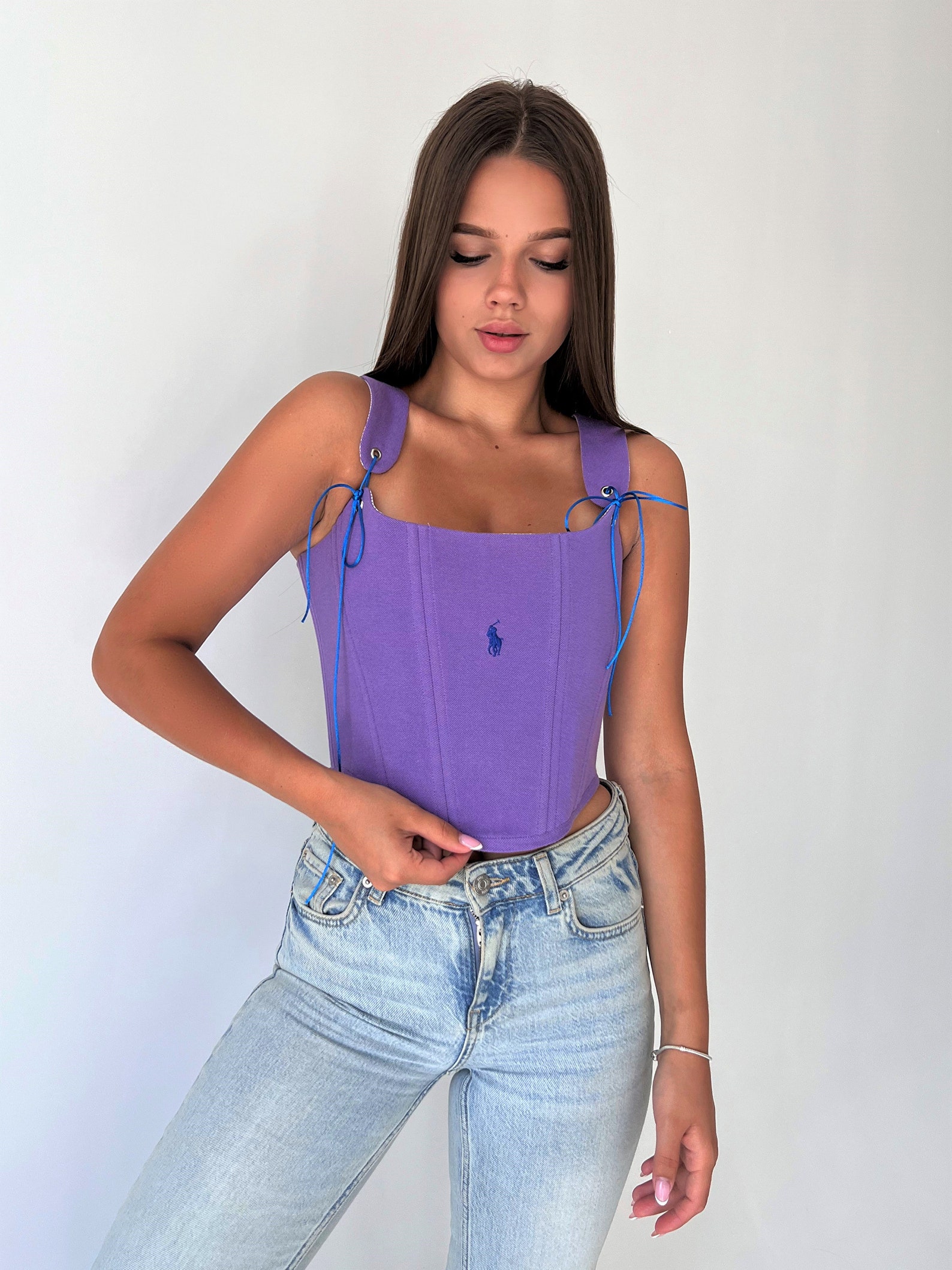 Purple Corset Top, Renaissance Corset, Ren Faire Corset, Overbust ...