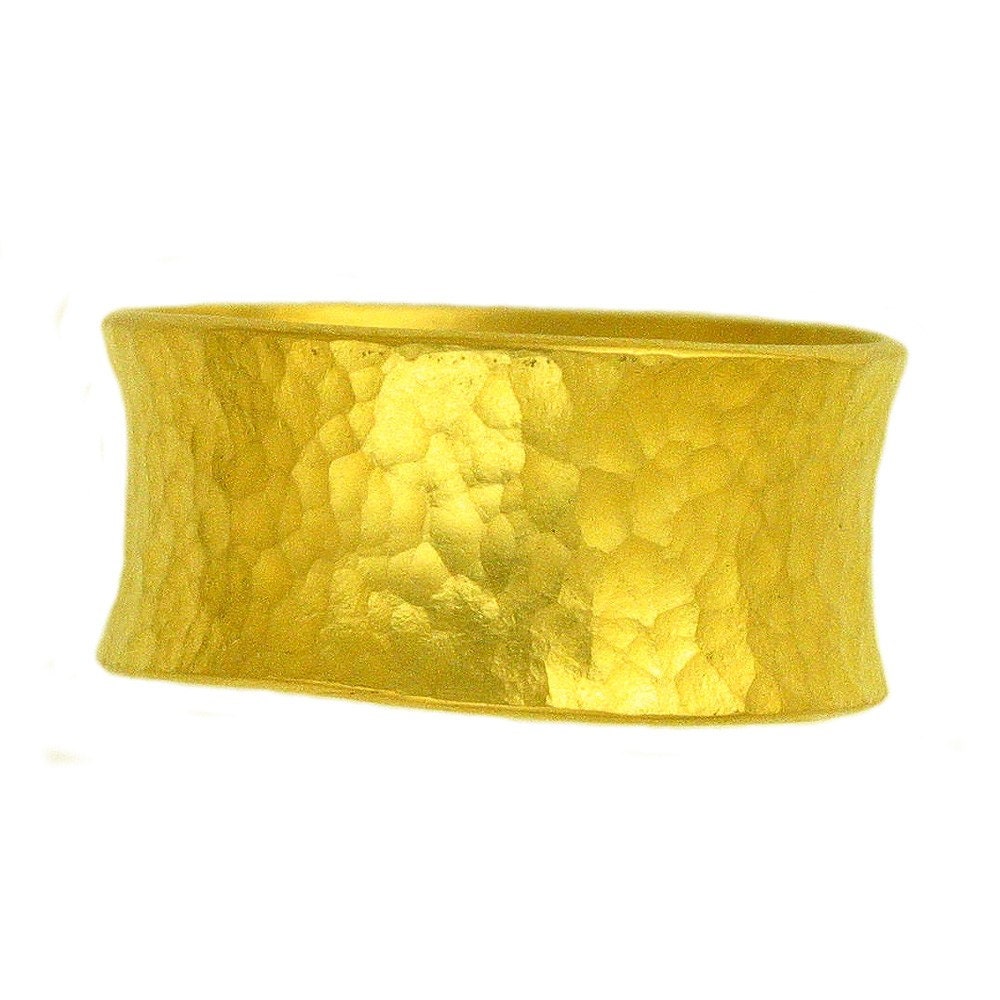 22k Gold Hammered Flare Ring Using 100 Percent Recycled Gold MADE TO ...