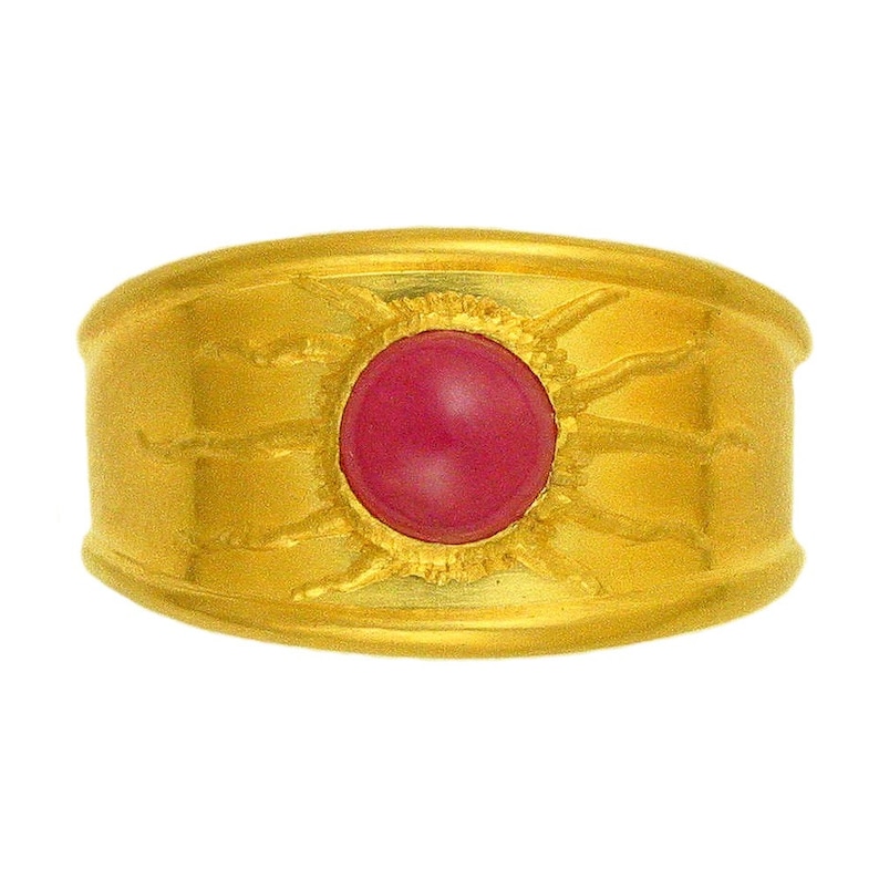 22k Gold Ruby Sun Ring MADE TO ORDER Using 100 Percent Recycled Gold - Etsy