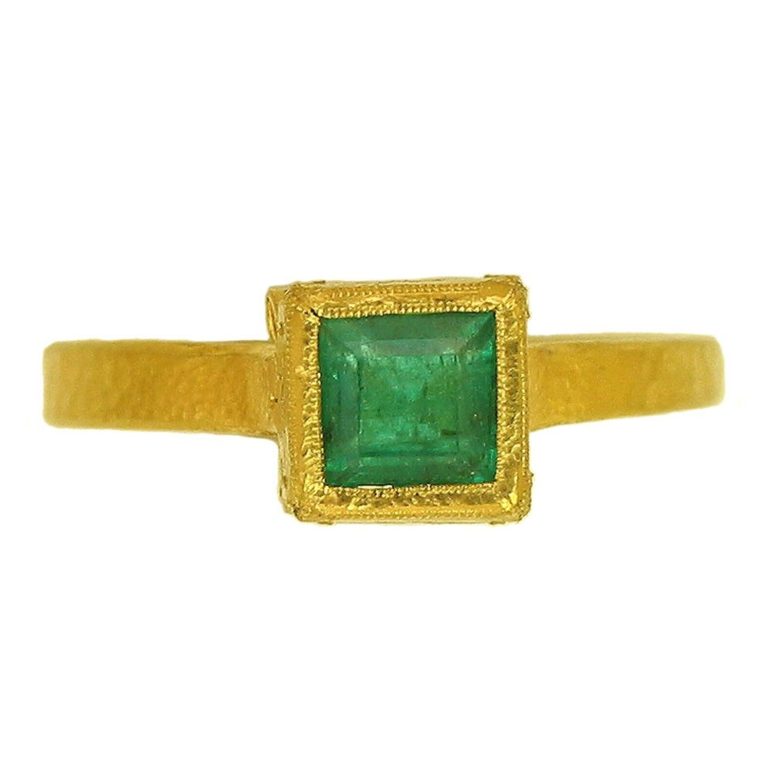 22k Gold Square Emerald Renaissance Ring MADE TO ORDER Using 100 ...