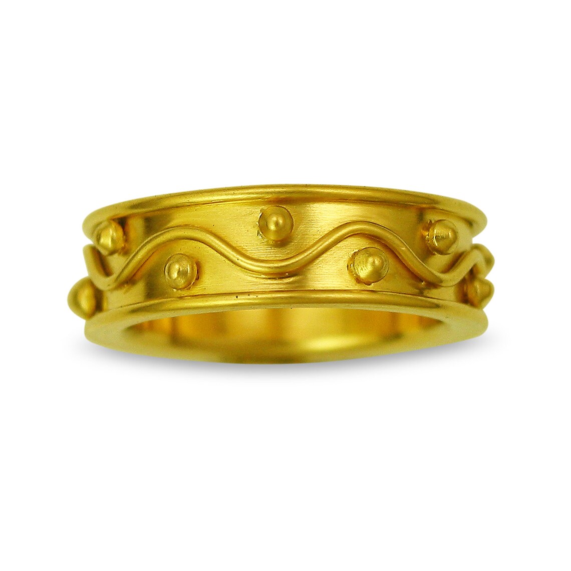 22k Gold Wave and Dot Band MADE TO ORDER Using 100 Percent Recycled ...