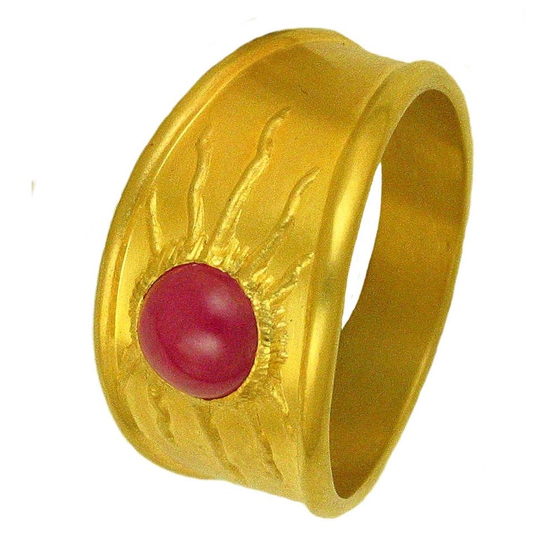 22k Gold Ruby Sun Ring MADE TO ORDER Using 100 Percent Recycled Gold - Etsy