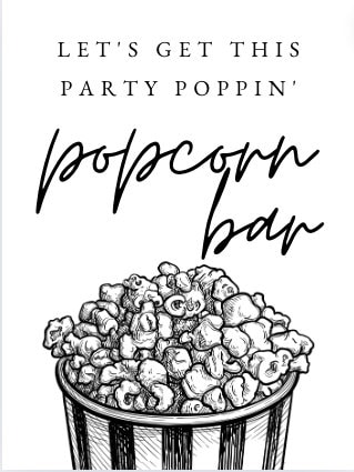 Popcorn Bar Sign - Etsy