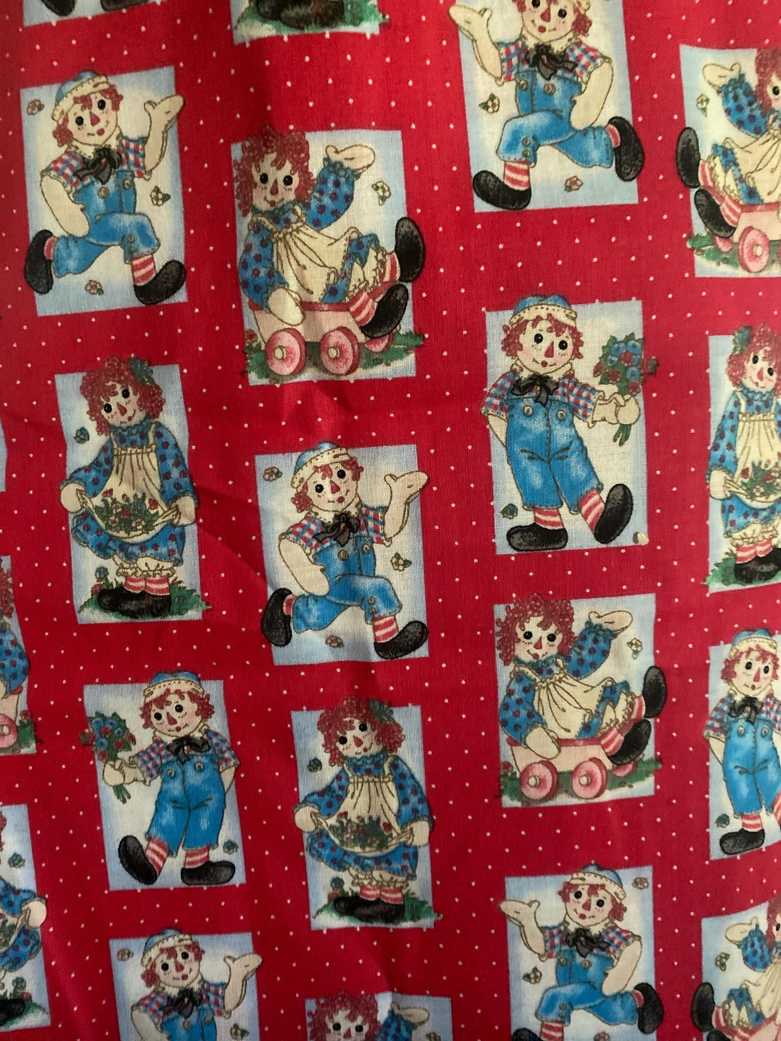 Raggedy Ann Andy Mini Patch Daisy Kingdom by Simon Shuster Cotton Bthy ...