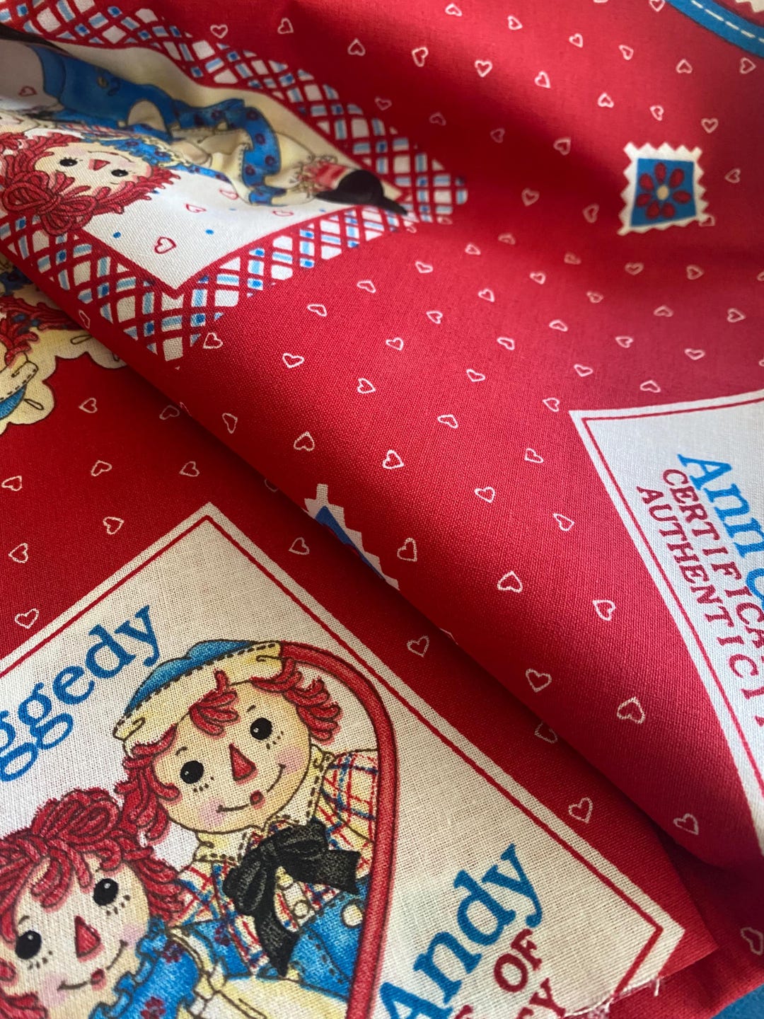 Raggedy Ann and Andy Shared With a Friend Red by Springs Quilt Cotton ...