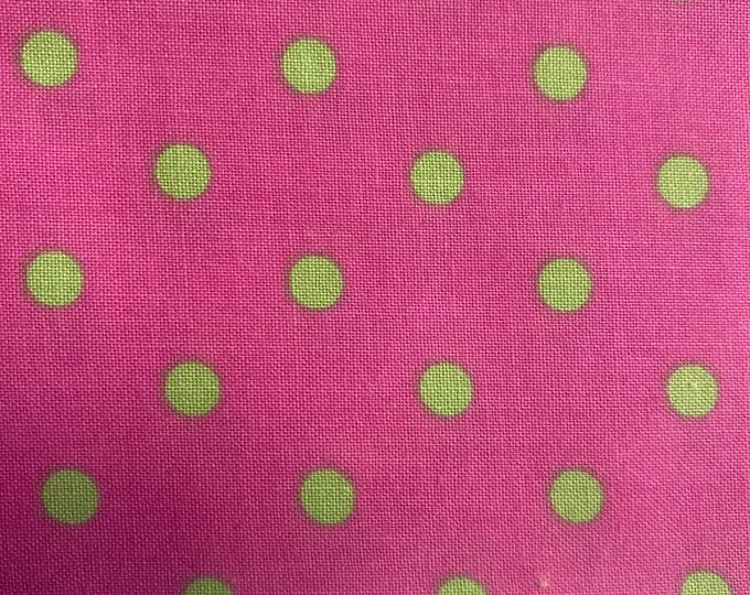 Hot Pink Fushia With Lime Green Dot Polkadot Cranston Print Works ...