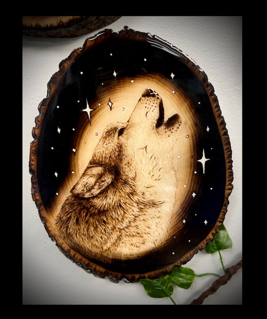 Howling Wolf Pyrography, Wood Burning, Hand Burned Art, Handmade Art ...