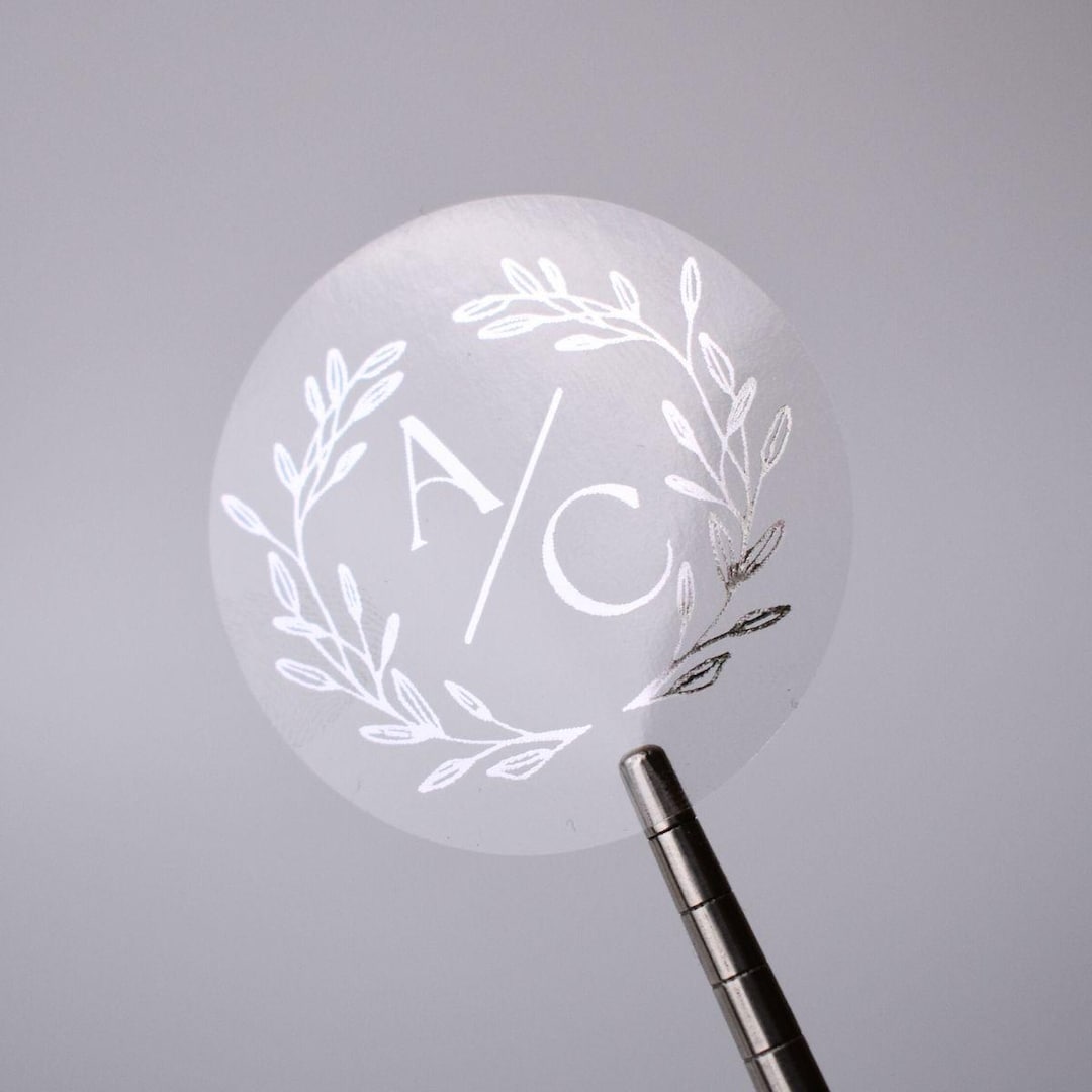 Custom Clear Round Stickers With Silver Print • 30mm 40mm 50mm - Etsy