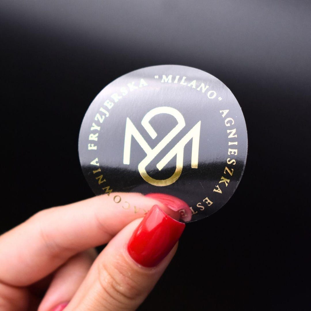 Custom Clear Round Stickers With Gold Print • 30mm 40mm 50mm - Etsy