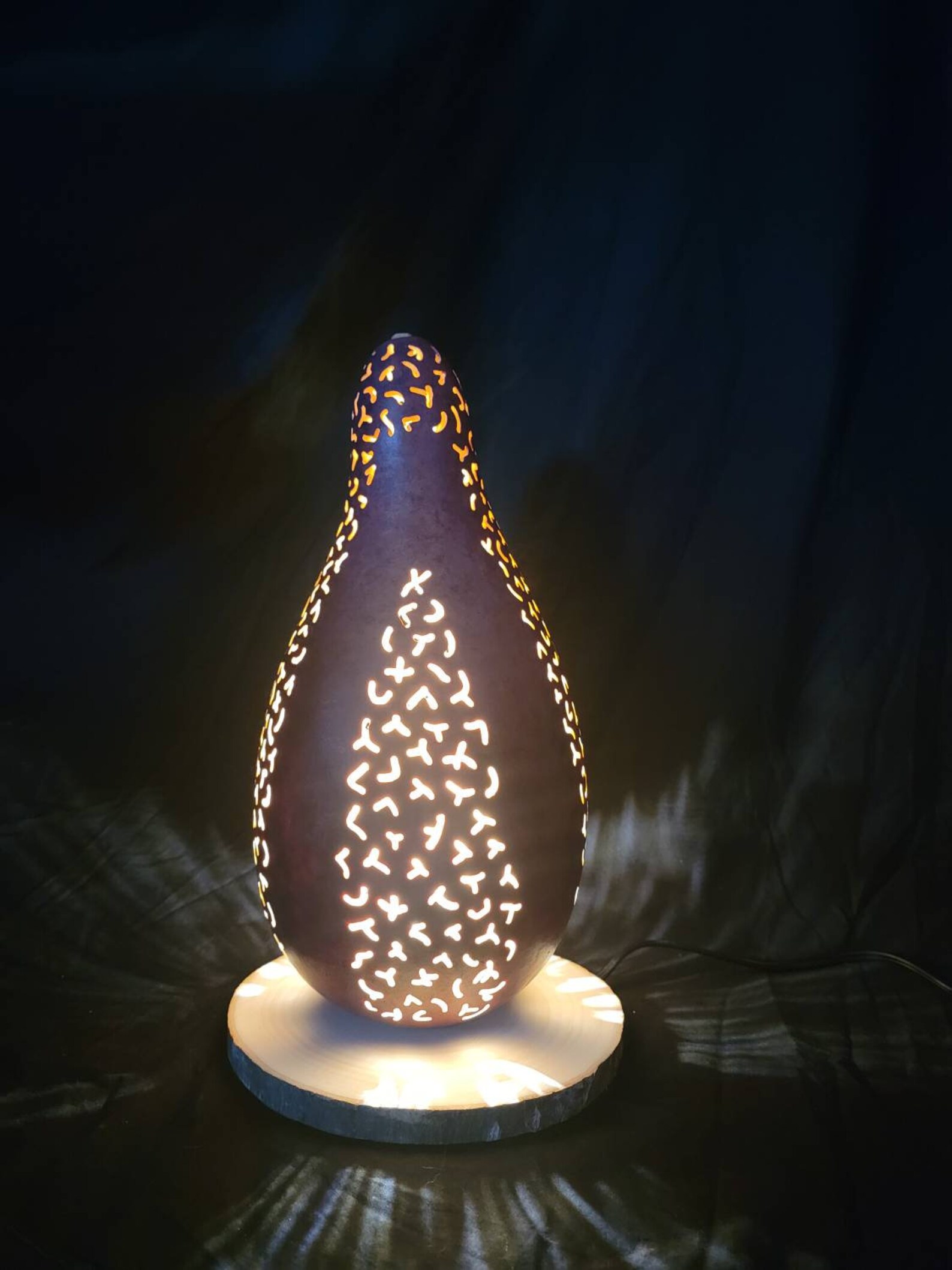 Handcarved Tree Goddess Gourd Lamp - Etsy