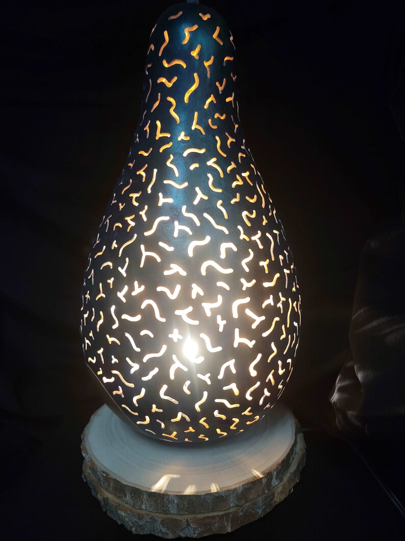 Handcarved Howling Wolf Gourd Lamp - Etsy